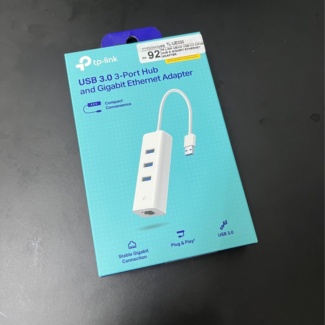 TP-LINK USB 3.0 3-Port Hub and Gigabit Ethernet Adapter, Mobile Phones ...