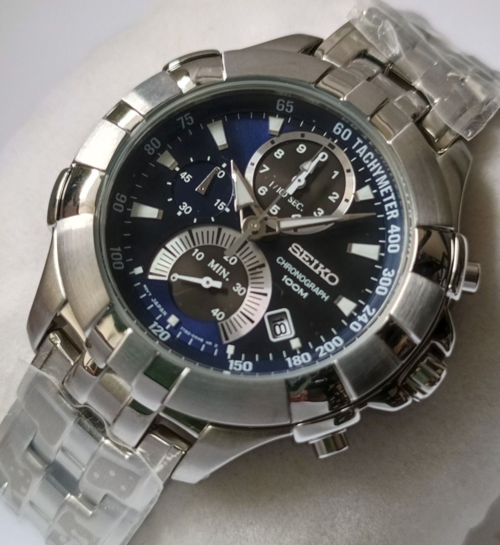 Brand New Manly Seiko Tachymeter Chronograph Quartz 100M Mens Watch ...
