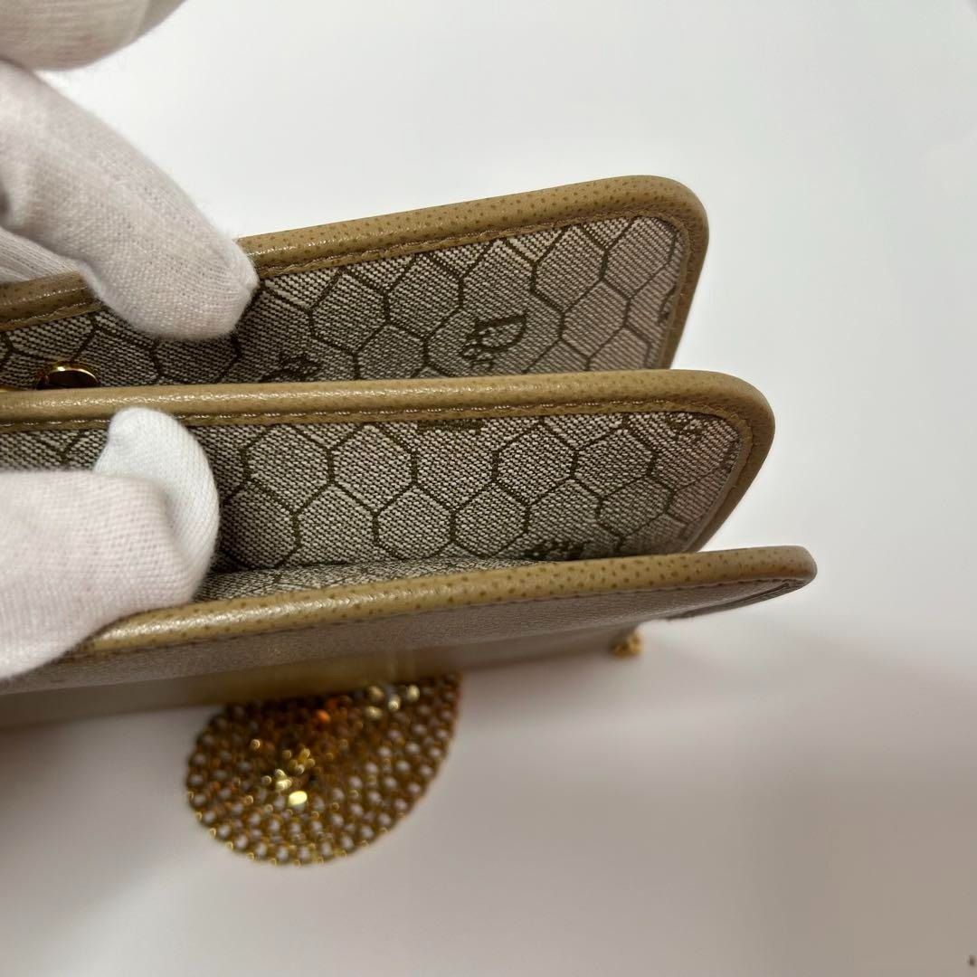 Christian Dior Beige Chain Shoulder Bag Honeycomb Pattern Gold Hardware ...