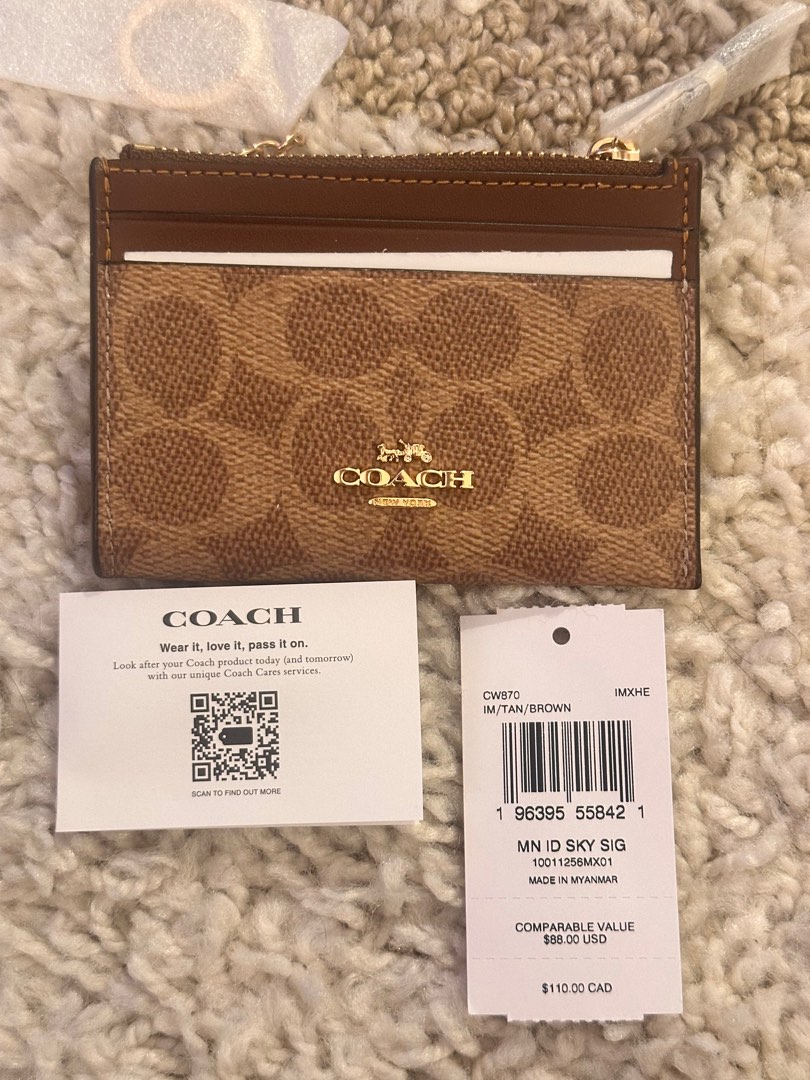 Coach ID Case in Signature Canvas Brown, Luxury, Bags & Wallets on ...