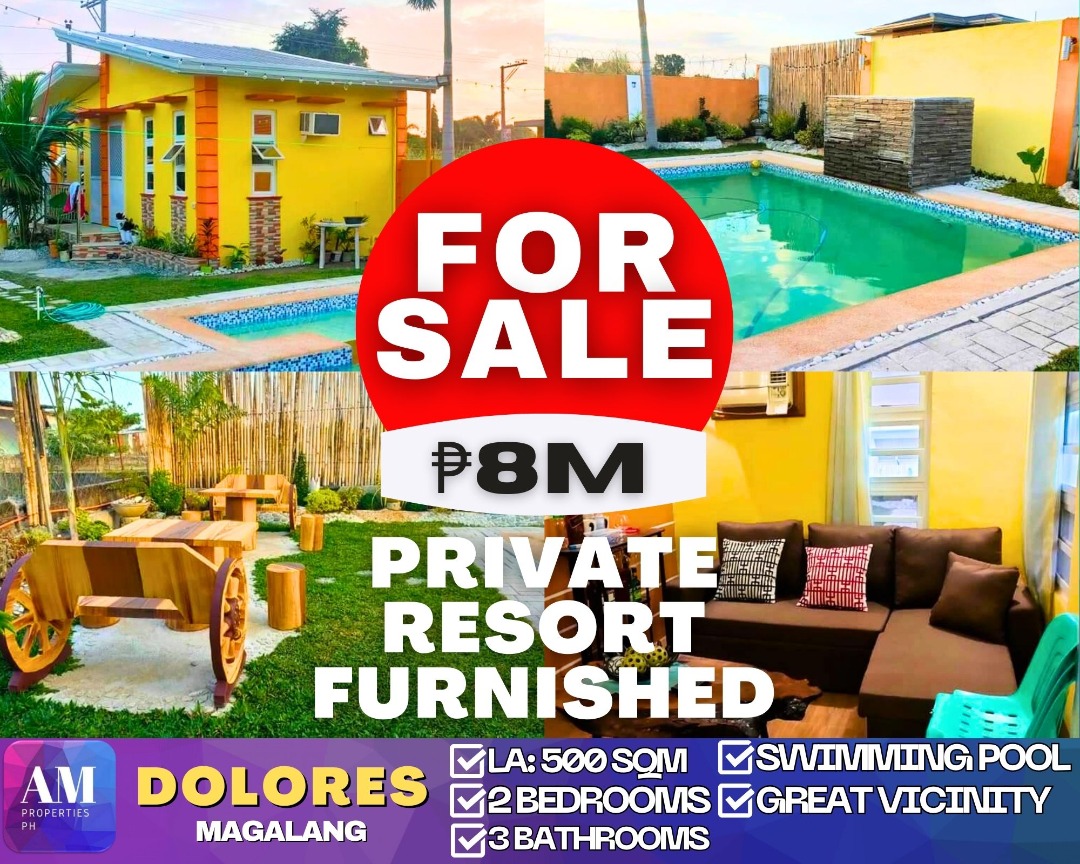 Dolores Magalang Private Resort 500 sqm, clean title for Sale, Property ...