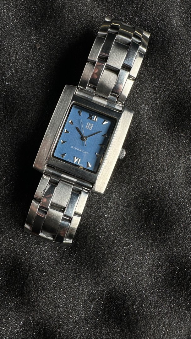 Givenchy Tank blue dial, Men's Fashion, Watches & Accessories, Watches ...
