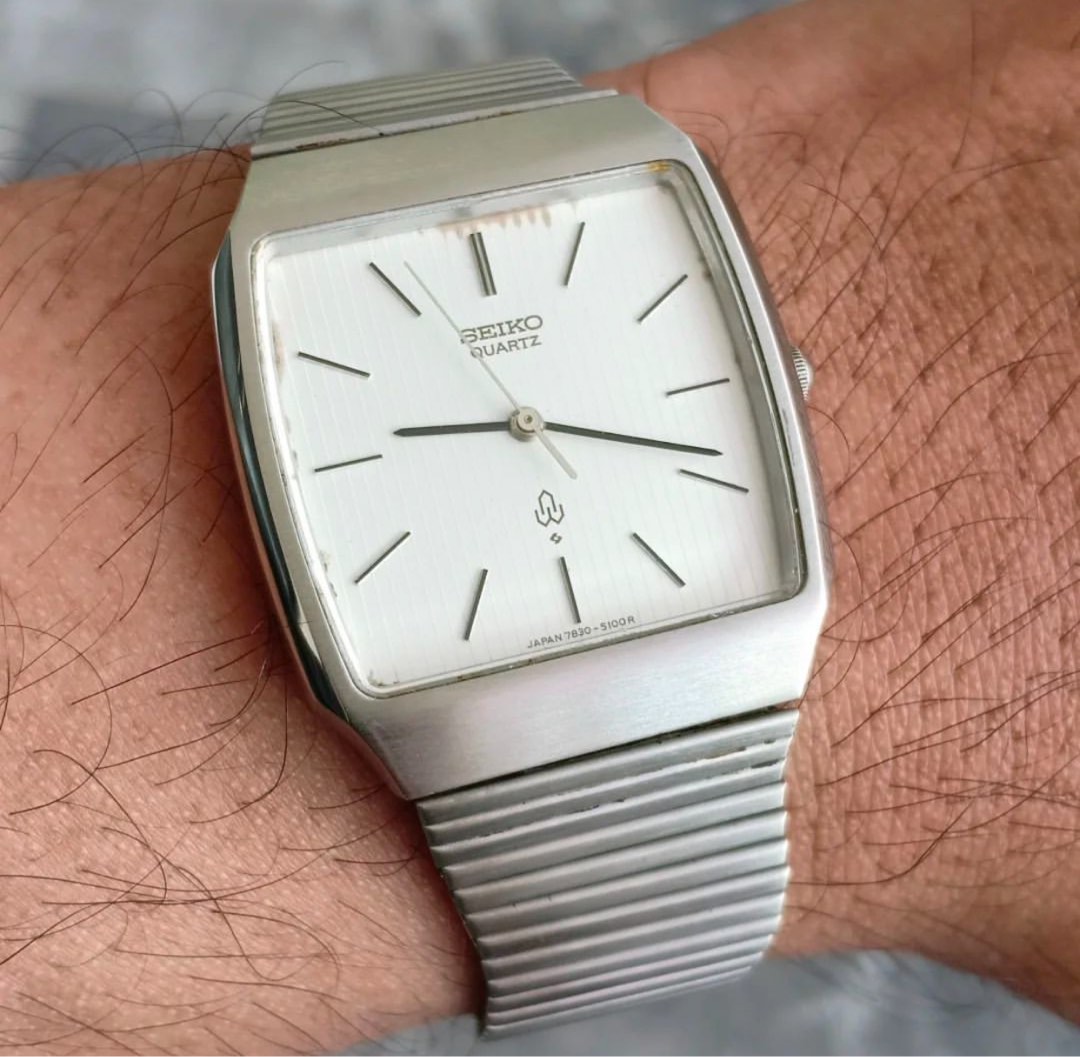 Jam Vintage SEIKO Quartz TV REF: 7830 - 5080 rectangle bukan rolex ...