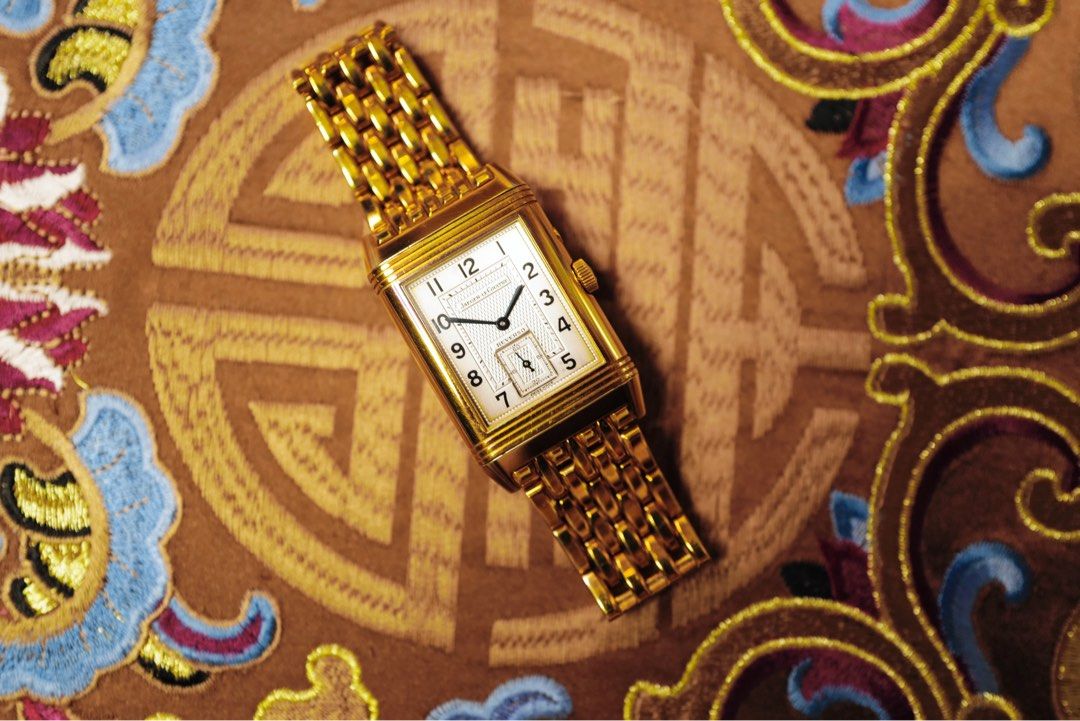JLC Reverso Day Night Duoface Solid Yellow Gold GMT Dual Time Jaeger ...
