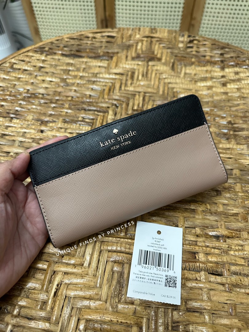 kate spade staci colorblock large slim bifold wallet, Women's Fashion ...