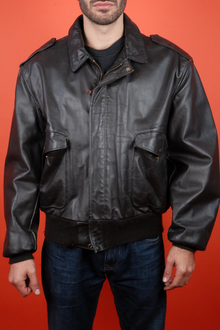 Leather Schott Jacket Vintage Heavyweight, Men's Fashion, Coats ...