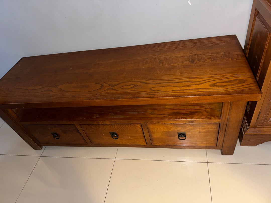 MEJA TV TEAK TV CONSOLE CABINET, Furniture & Home Living, Furniture, TV ...