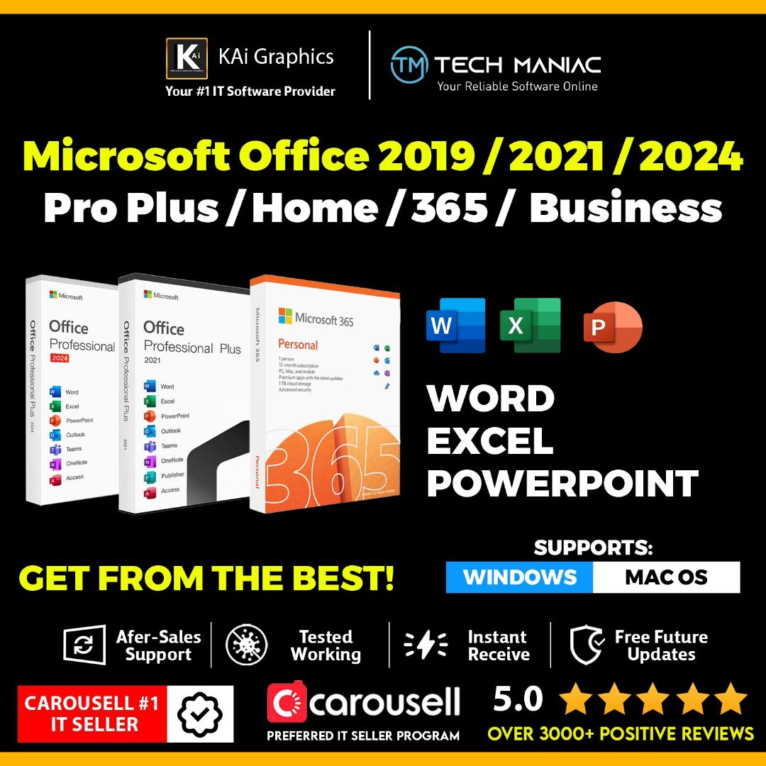 Microsoft Office Professional Plus 2019 / 2021 / 2024 | Word Excel Powerpoint | Microsoft Home ...