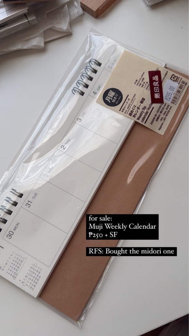 Muji Weekly Desk Calendar, Hobbies & Toys, Stationary & Craft, Stationery & School Supplies on ...