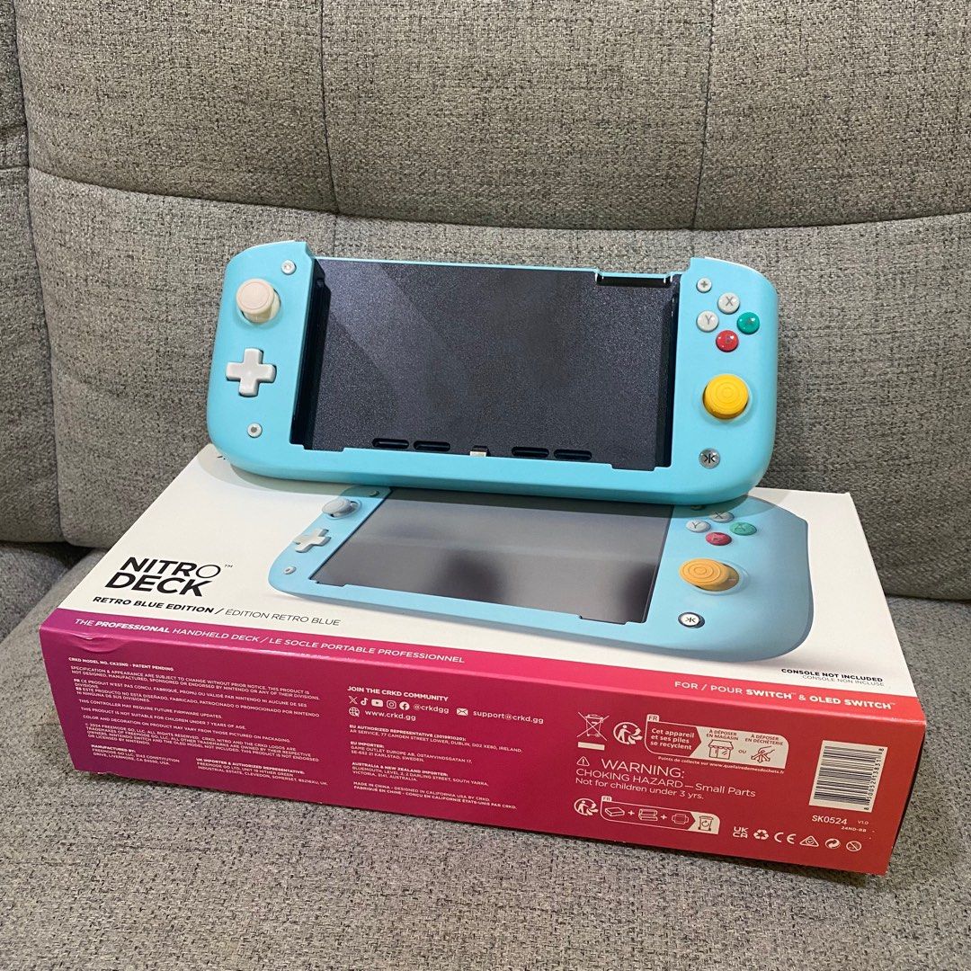 Nitro Deck CRKD Retro Blue Nintendo Switch Controller Can Swap Joycon ...