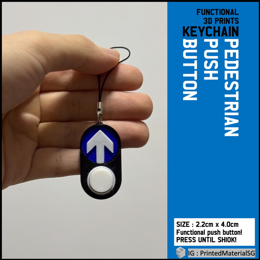 PEDESTRIAN PUSH BUTTON KEYCHAIN, Everything Else on Carousell