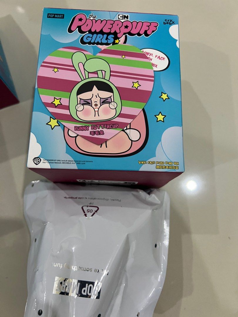 Popmart Powerpuff girl x Crybaby PPG Vinyl Face Plush Blind Box （Bunny ...
