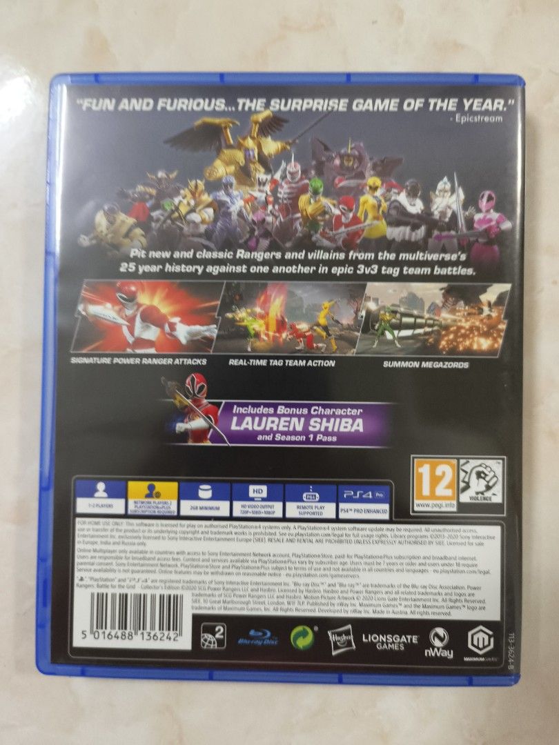 PS4 Saban's Power Rangers Battle for the Grid Collector's Edition ...