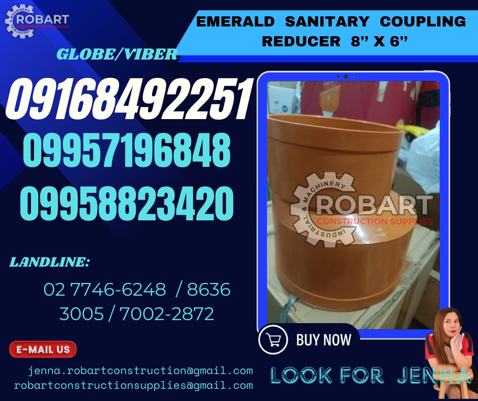 pvc coupling reducer 8'' x 6'' brand: EMERALD, Commercial & Industrial ...