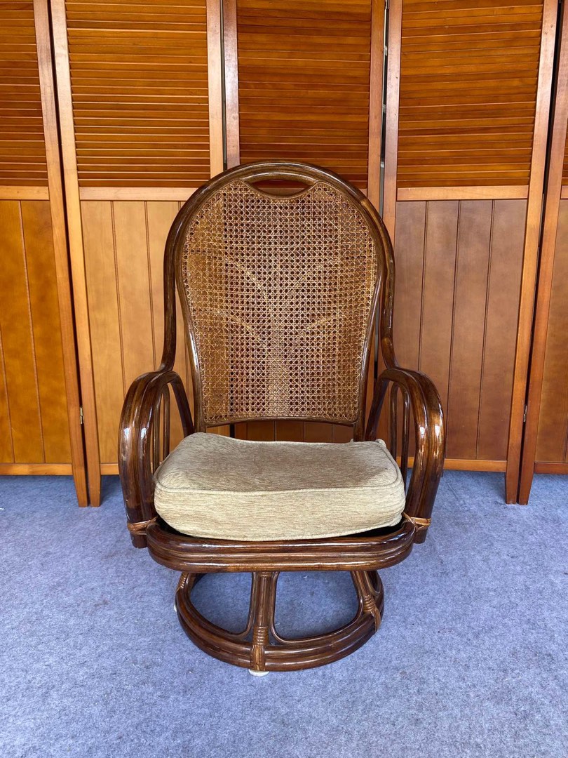 Rattan Solihiya Swivel Accent Chair, Furniture & Home Living, Furniture ...
