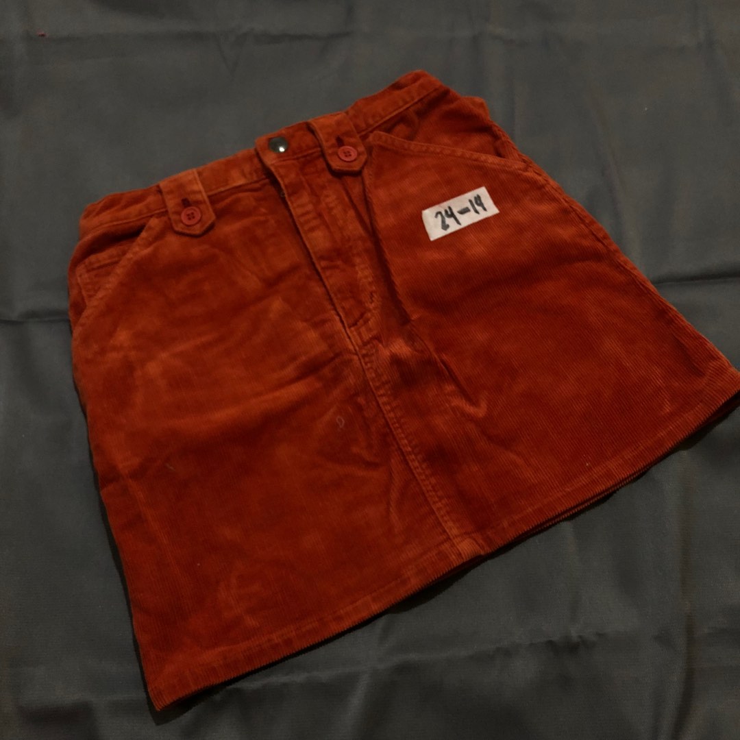 Rust Corduroy Skirt, Women's Fashion, Bottoms, Skirts on Carousell