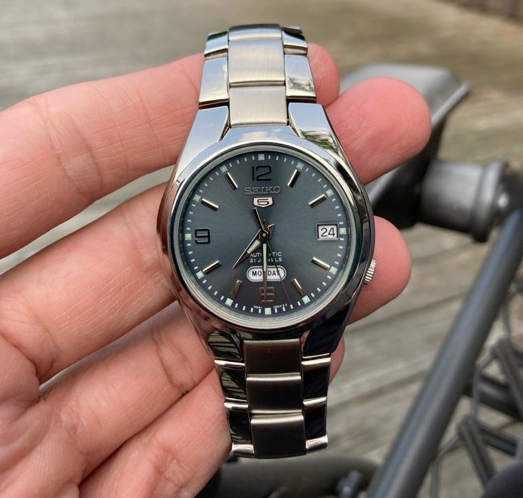 Seiko 5 SNK621K1 Gray Dial Analog Automatic Stainless Steel Men's ...