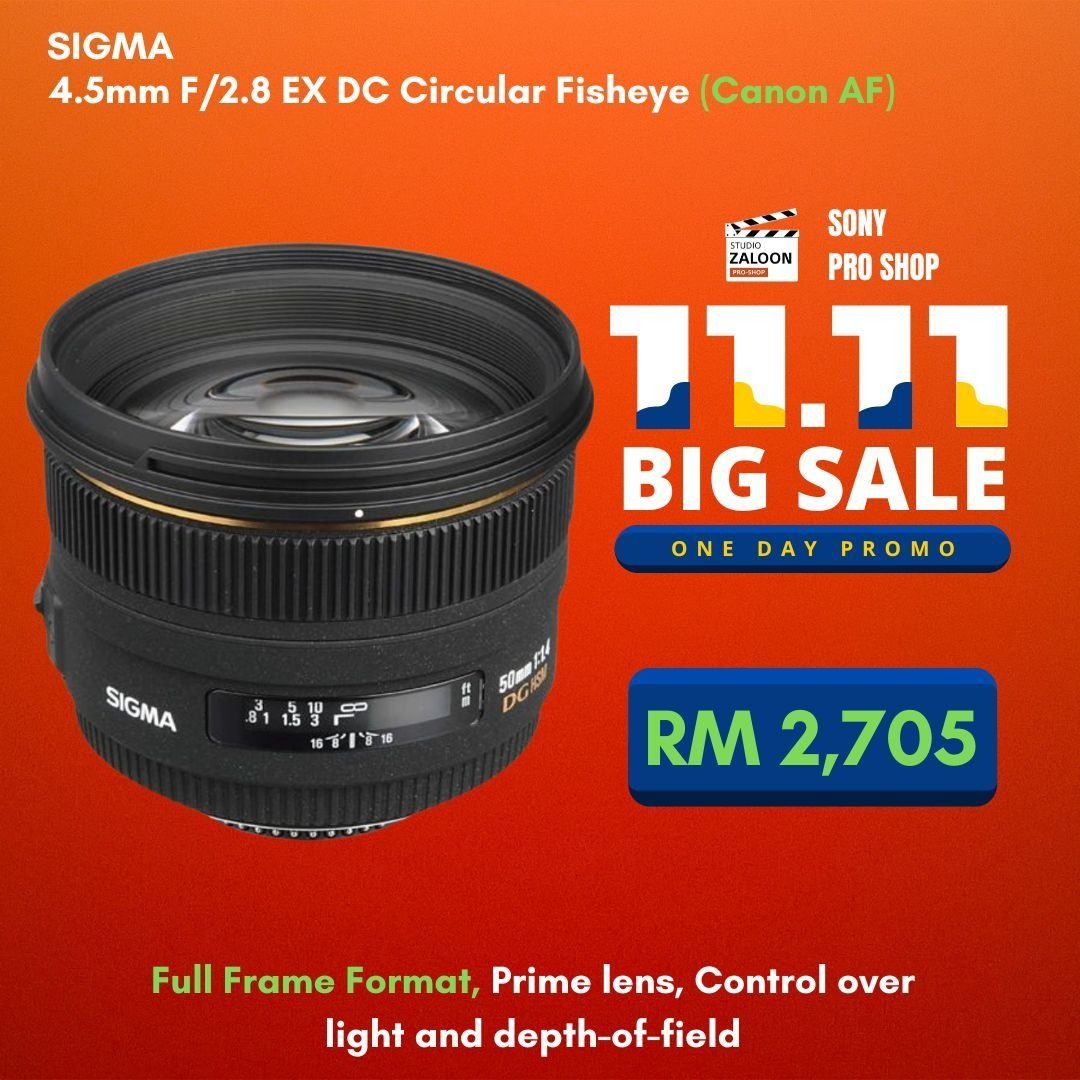Sigma 4.5mm F2.8 EX DC Circular Fisheye AF for Canon AF [ 4.5 F2.8 ...