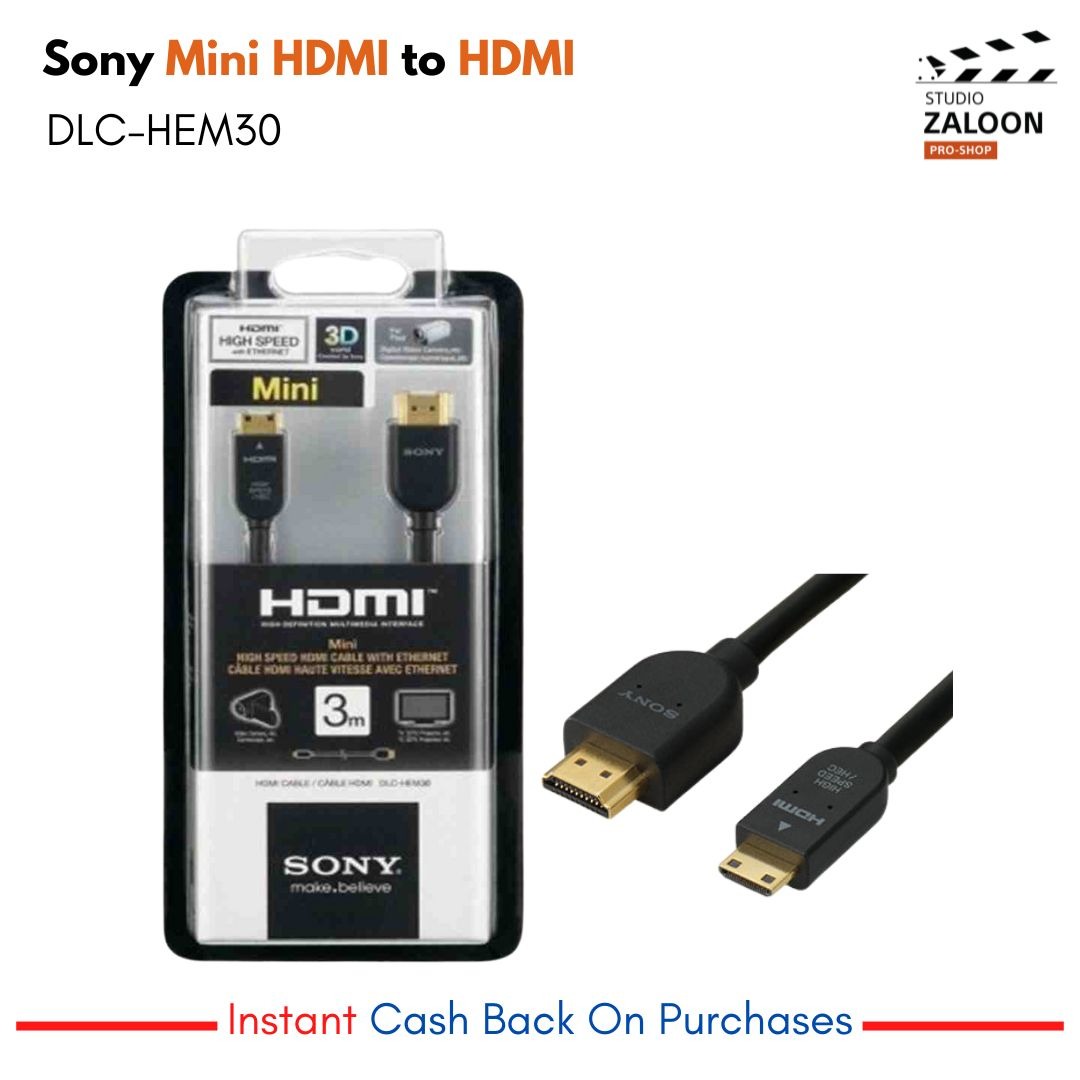 Sony DLC-HEM30 Mini HDMI to HDMI Cable (3 meters / 9.8' / 3meter ...