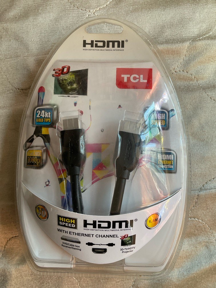 TCL 1.5米 HDMI High speed cable 高速綫, 家庭電器, 電視 & 其他娛樂, 電視組件及配件 - Carousell
