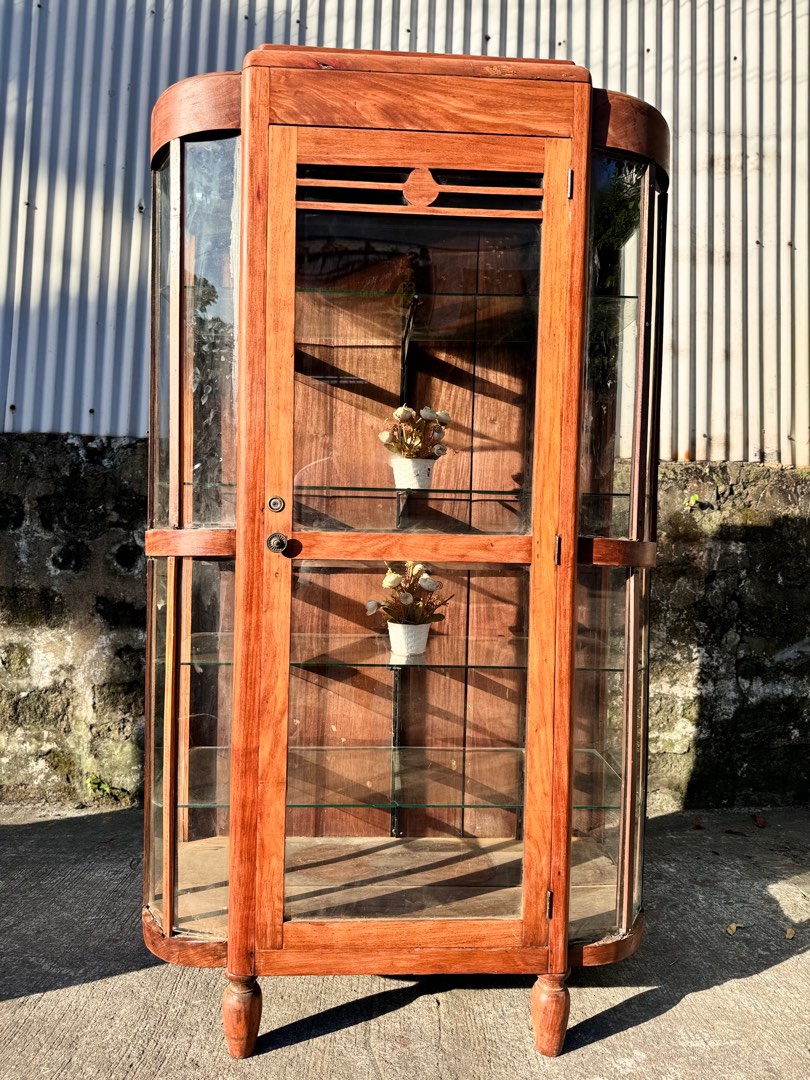Vintage Glass and Narra Halfmoon Platera Display Cabinet, Hobbies ...
