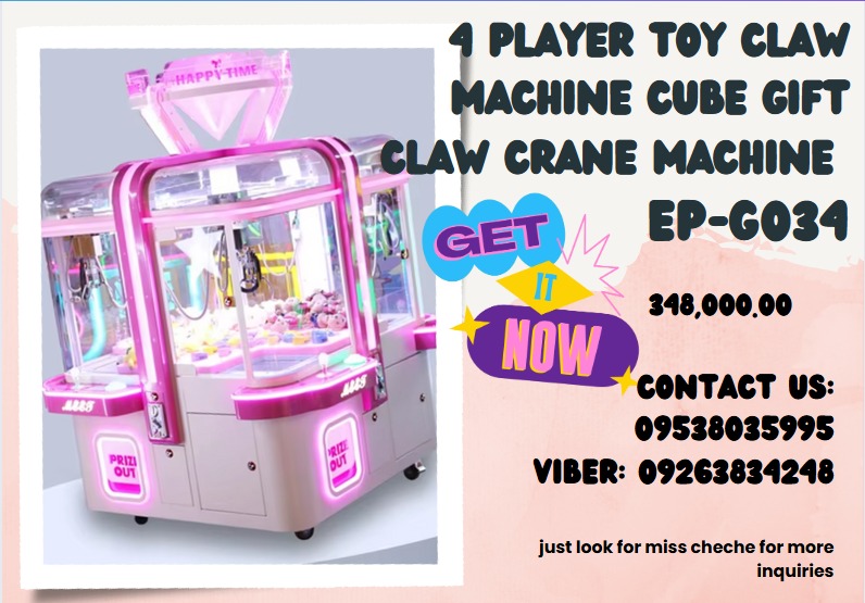 4 PLAYER TOY CLAW MACHINE CUBE GIFT CLAW CRANE MACHINE EP-G034 ...