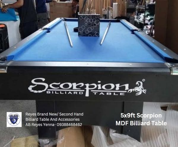 5X9FT SCORPION MDF BLACK BILLIARD TABLE, Sports Equipment, Sports ...