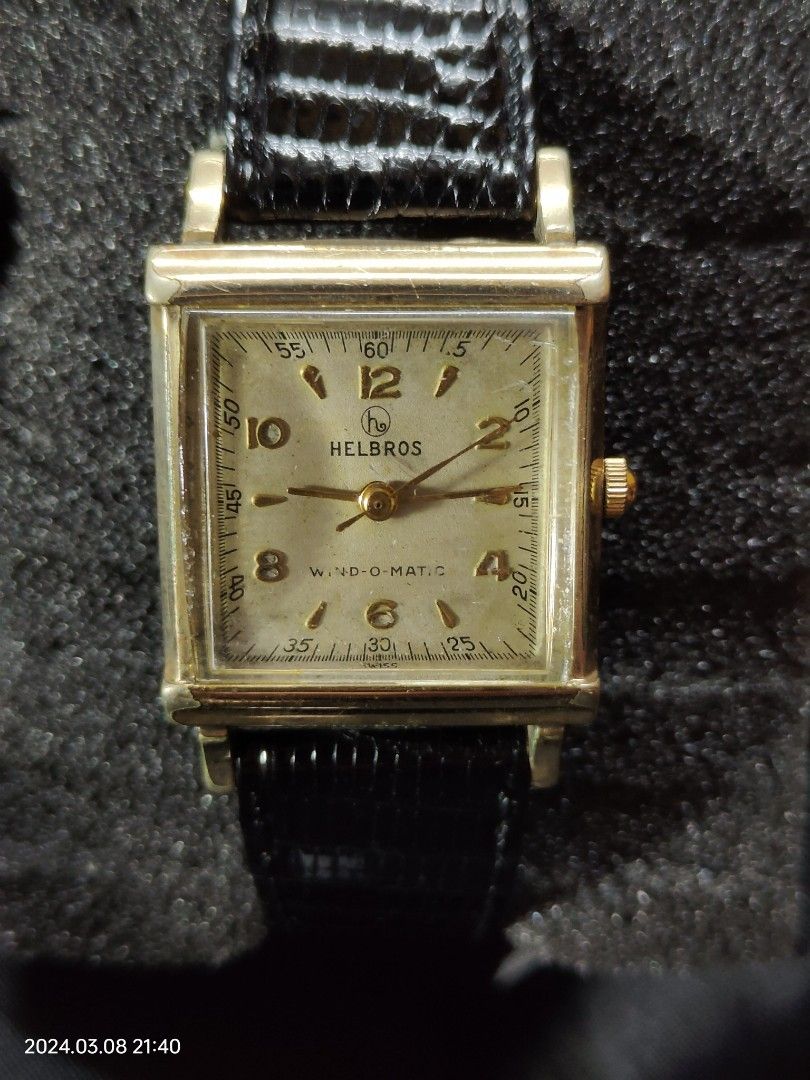 Helbros Wind-O-Matic Swiss Made Automatic Men Watch Rare Vintage 1950s ...
