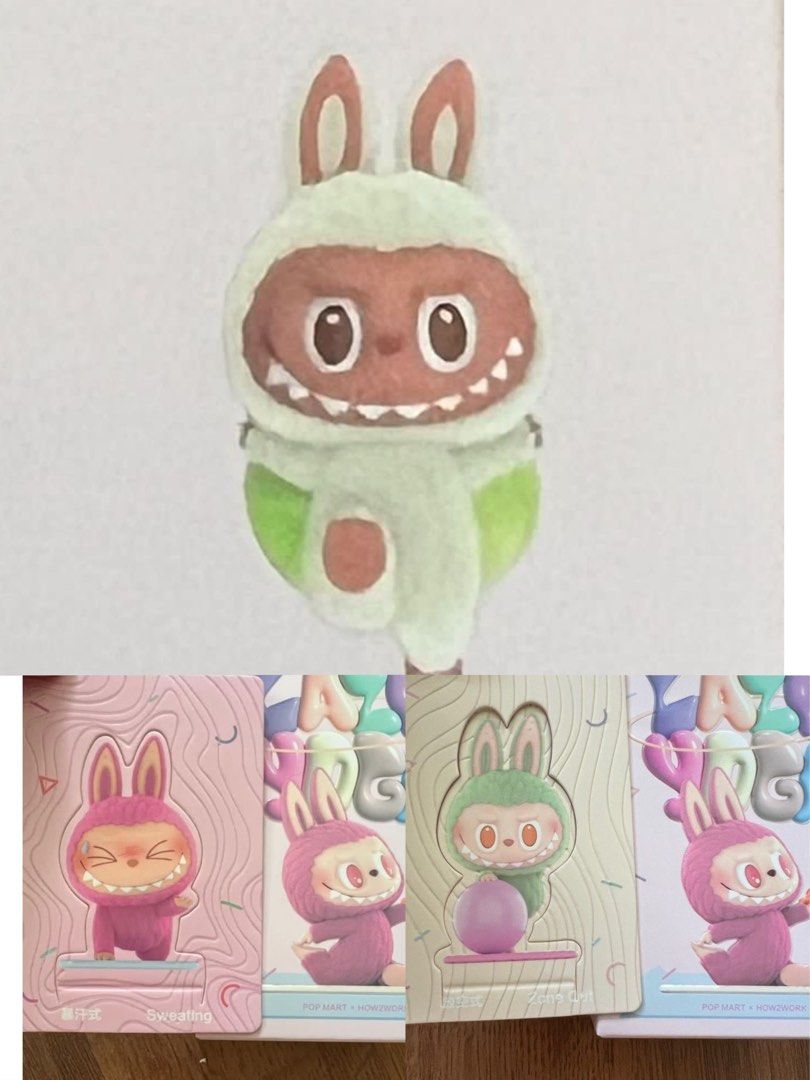authentic LABUBU Merbubu Popmart Lazy Yoga Lay Down Zone Out Sweating ...