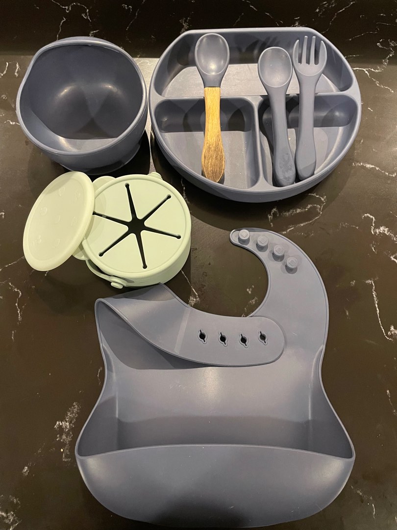 Baby set plate and bowl with bip and free snack bowl, Babies & Kids ...
