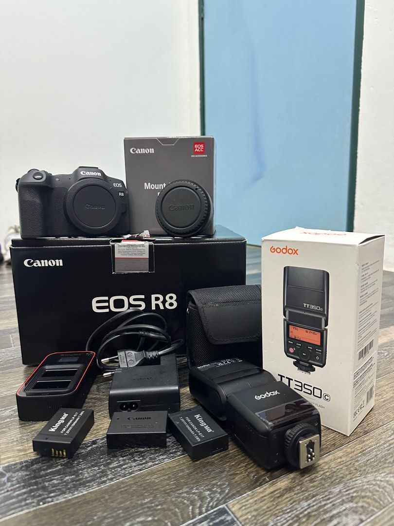 Canon R8 SC 6k + Adapter EF RF, Photography, Cameras on Carousell
