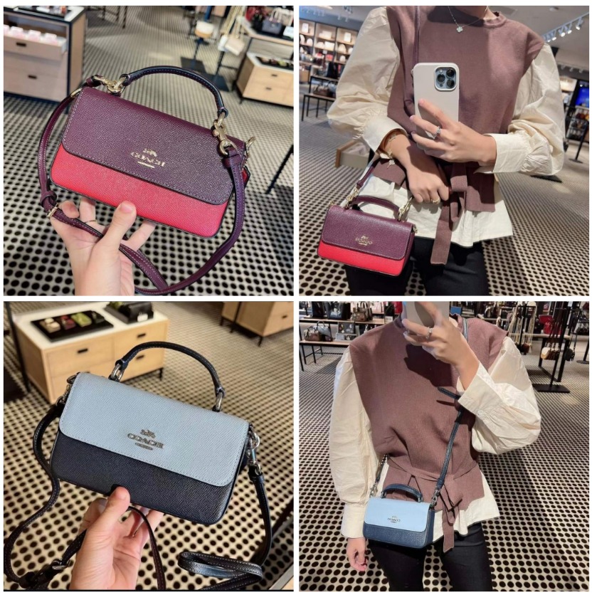 Coach CC339 Mini Josie Top Handle Crossbody Bag Colorblock Crossgrain ...