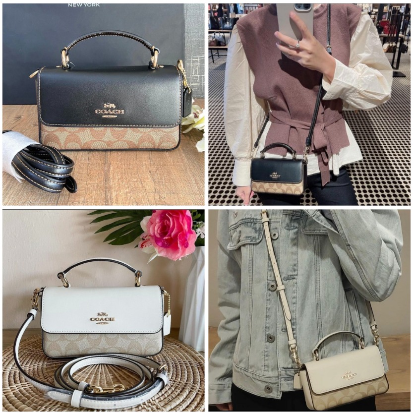 Coach CC340 Mini Josie Top Handle Crossbody Bag in Blocked Signature ...