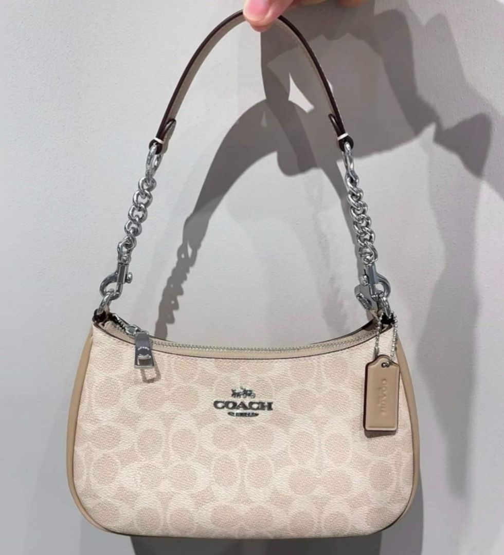 Coach CV933 Teri Shoulder Bag in Signature Coated Canvas and Leather ...