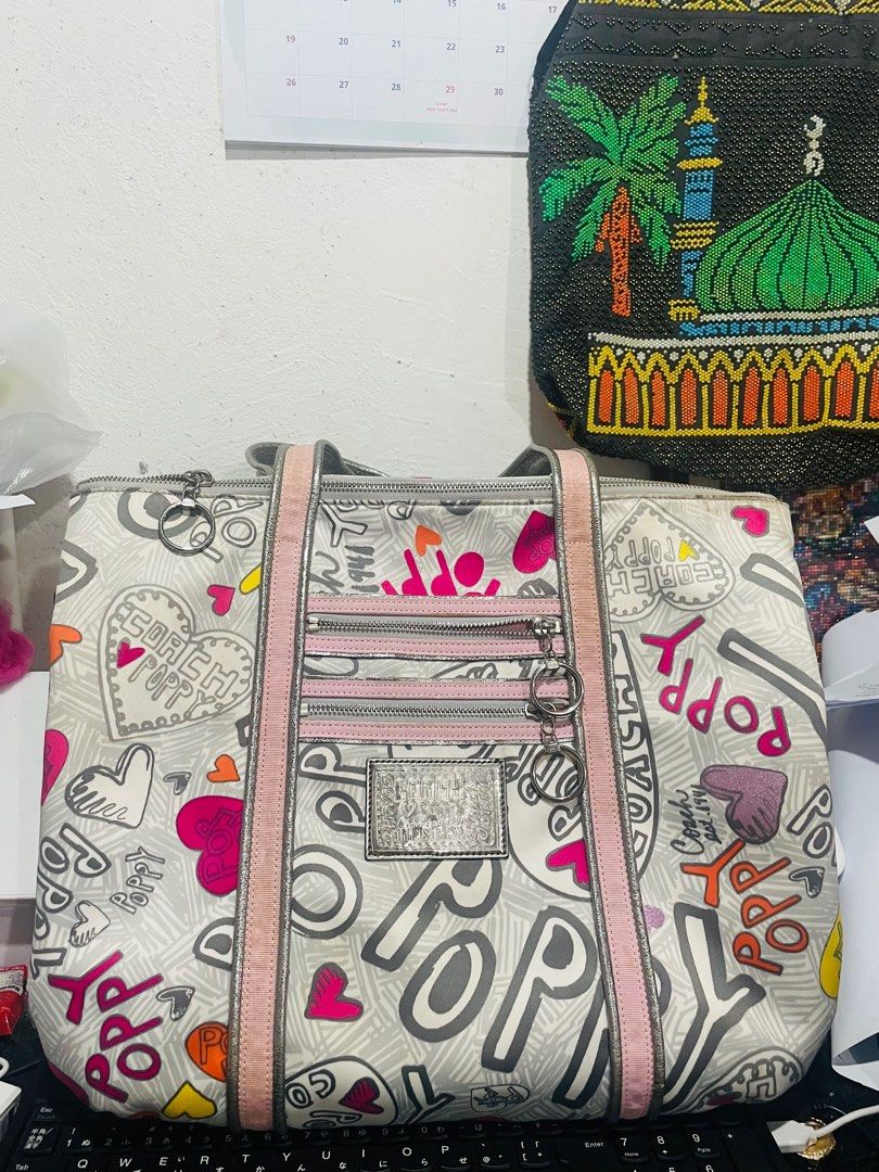 Coach graffiti Poppy, Luxury, Bags & Wallets on Carousell