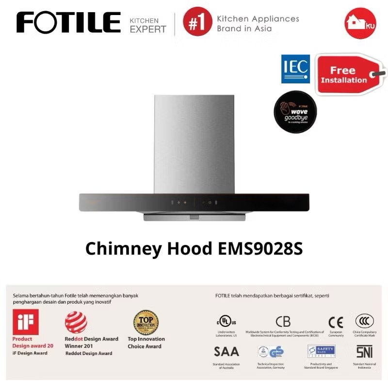Cooker Hood / Chimney Hood Fotile EMS9028S JUAL RUGI BNIB! Fotile Range ...
