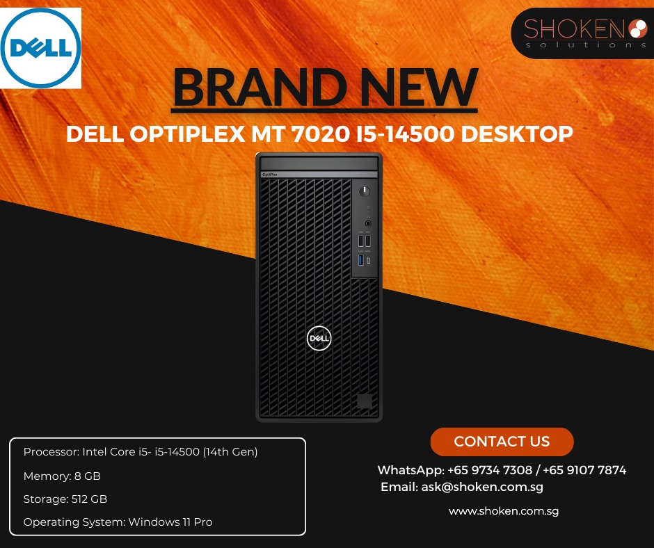 Dell OptiPlex 7020 MT | Intel Core i5-14500 | 8GB DDR5 RAM | 1TB SSD ...