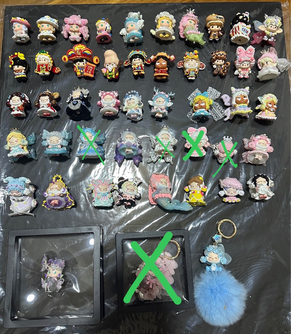 Hand painted figurines popmart popbean sweet bean skullpanda sp dimoo ...