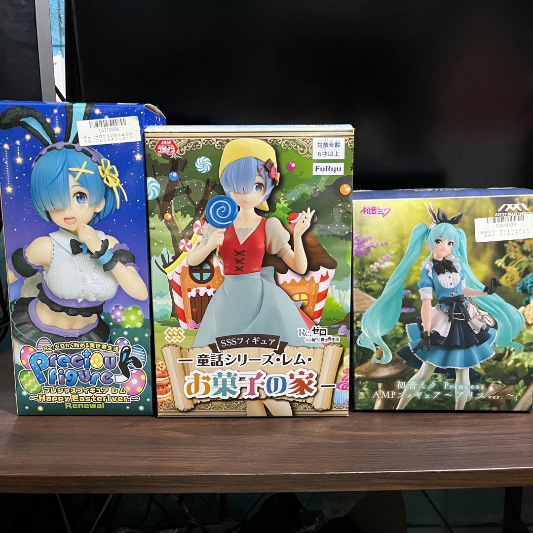 Hatsune Miku & Re:Zero Figurines, Hobbies & Toys, Toys & Games on Carousell