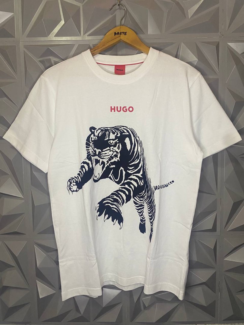 Hugo boss Tiger White, Men's Fashion, Tops & Sets, Tshirts & Polo ...