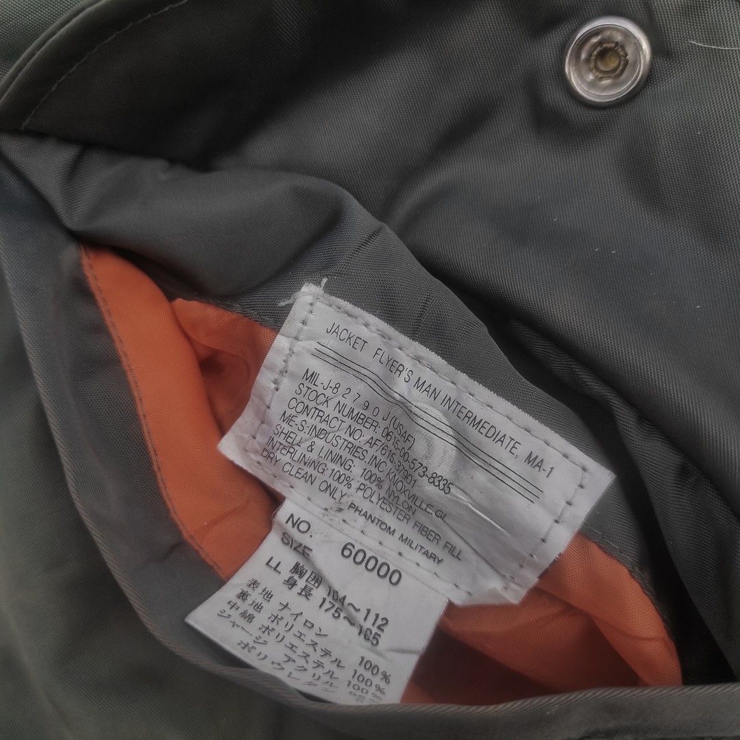 JAKET BOMBER FLYER MA 1 PHANTOM MILITARY REVERSIBEL BDU CWU US ARMY ...