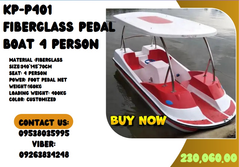 KP-P401 FIBERGLASS PEDAL BOAT 4 PERSON, Everything Else, Others on Carousell