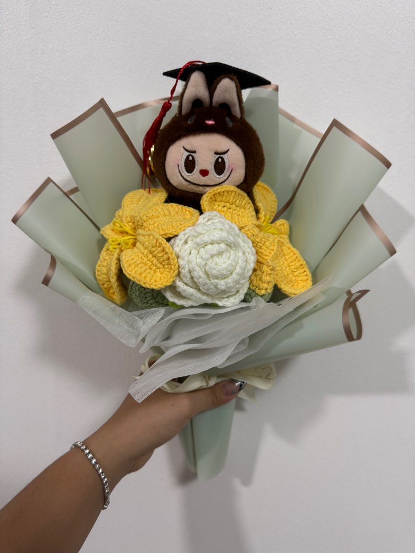 Labubu Crochet Bouquet, Hobbies & Toys, Stationery & Craft, Flowers ...