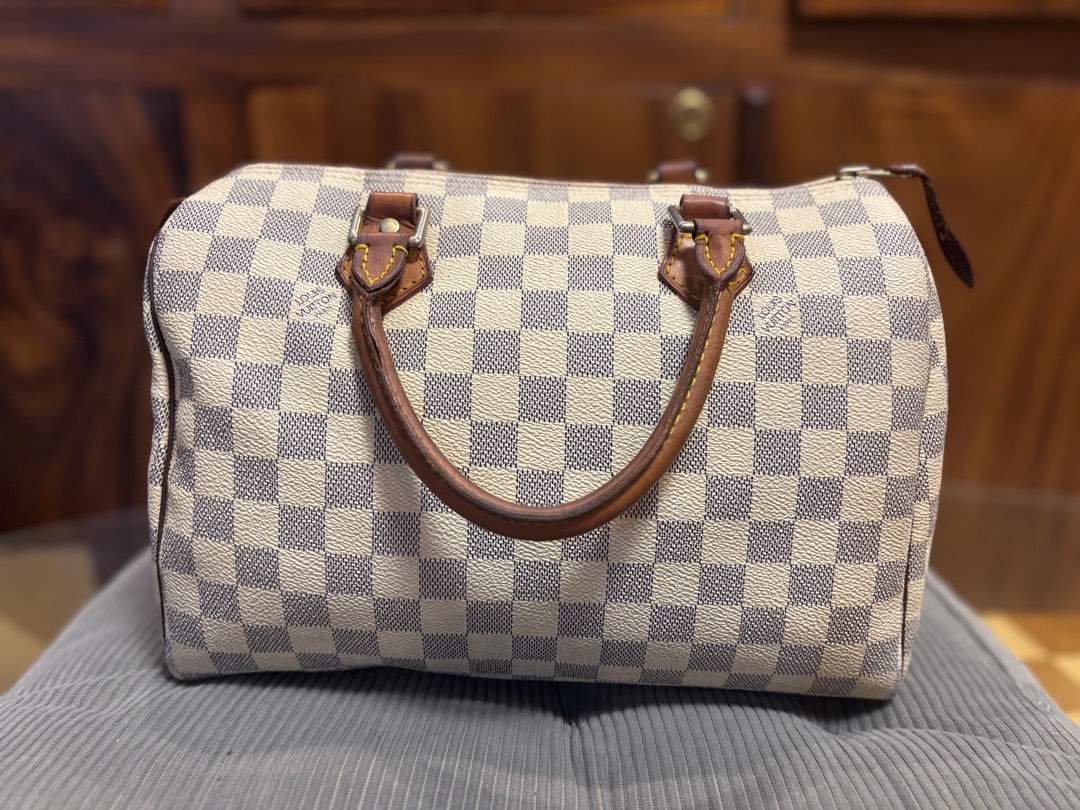 LV azure speedy 30, Luxury, Bags & Wallets on Carousell