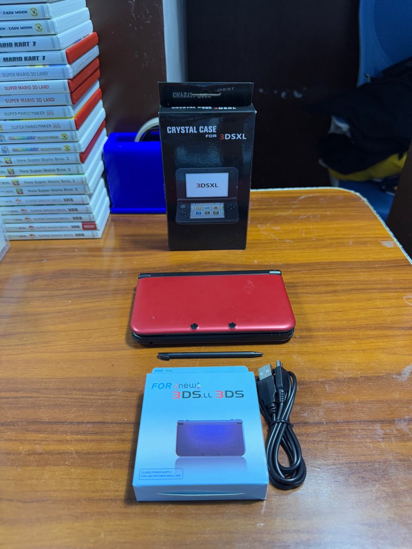 Nintendo Old 3DS XL Red/Black (CFW w/ 32GB Memory Card, Full of Games ...