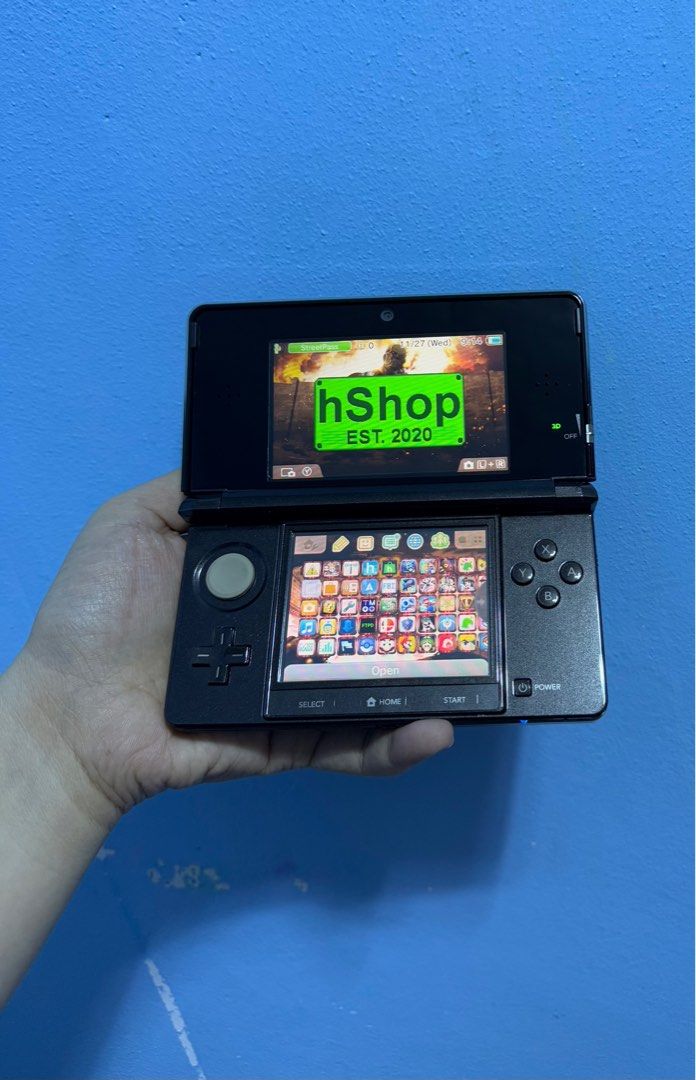 Nintendo Old Regular 3DS Cosmo Black (CFW w/ 32GB Memory Card, Full of ...