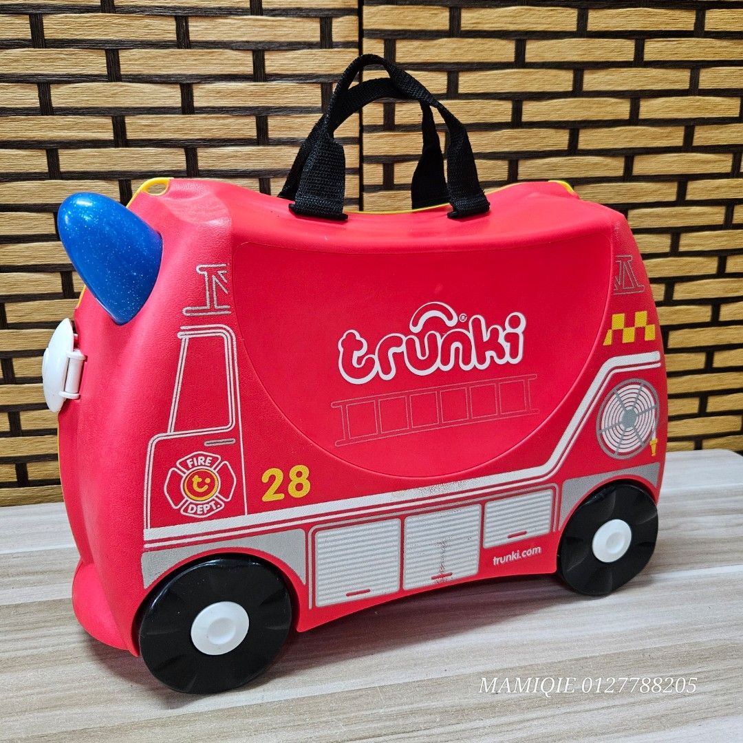 ORIGINAL TRUNKI FIRE TRUCK RIDE ON LUGGAGE, Babies & Kids, Going Out ...
