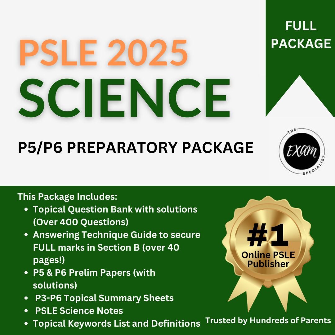 PSLE Science 2026 Package (P5 P6 | Notes | Past Year Prelim Papers ...