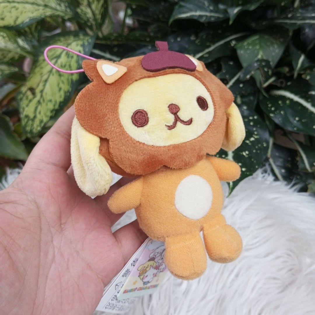 SANRIO Character Yurukawa Pompompurin Animal Pattern Mascot Plush Toy ...