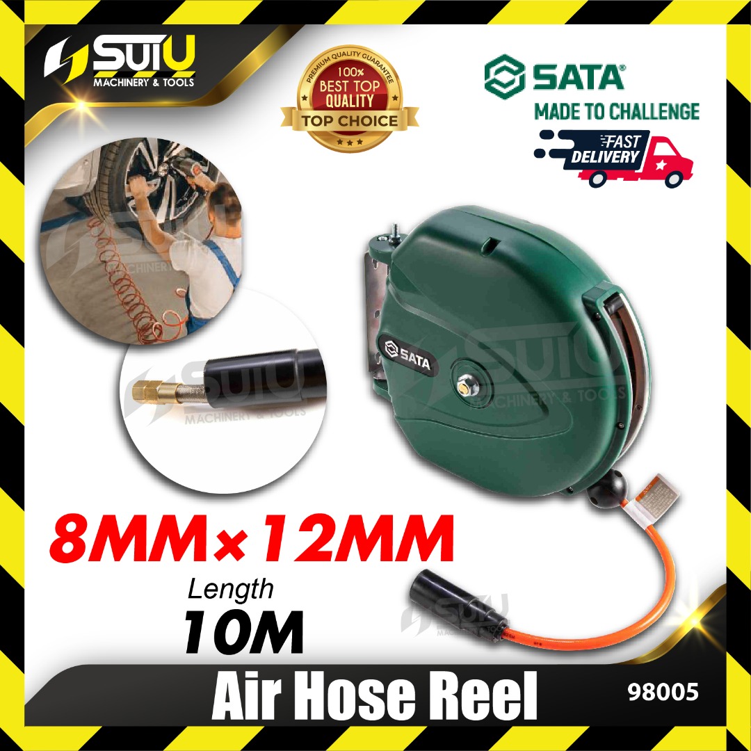SATA 98005 1PCS 10M 8MM x 12MM Air Hose Reel, Furniture & Home Living ...